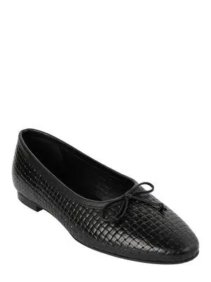 MENINA STEP Amelie Woven Leather Ballet Flats Black