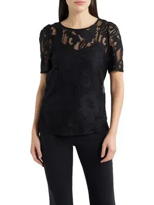 Anne Klein Lace Top - Anne Black