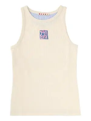 Marni Tank Top With Logo - Beige