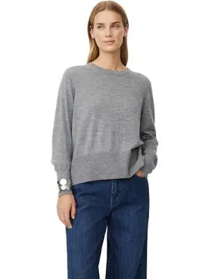 MASAI COPENHAGEN Fynelle Long Sleeve Round Neck Sweater - M. Grey Mel.