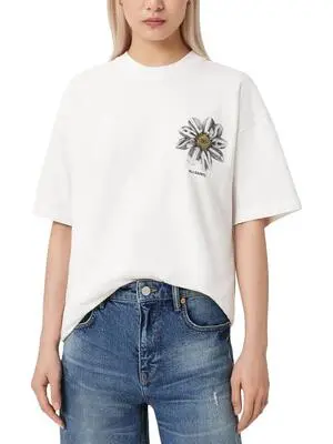 ALLSAINTS Etta Petal Graphic T-shirt - Chalk White