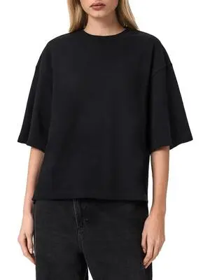 ALLSAINTS Esme Amelie Crochet Heart Back T-shirt - Black