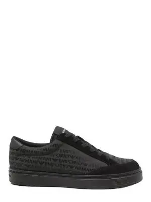 Emporio Armani Logo-print Sneakers - Black
