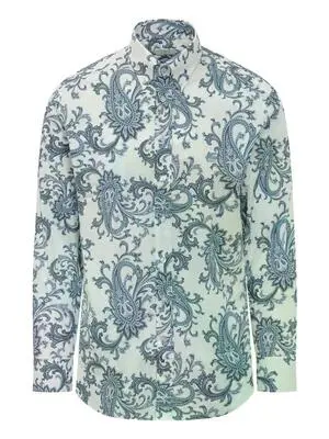 Etro Paisley Embroidered Logo Shirt - Neutrals