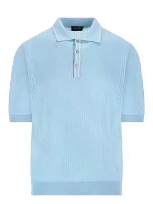 Tagliatore Buttoned Polo Shirt - Blue