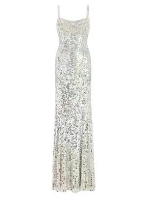 Jenny Packham Mirabeau Sequined Dress - Silver