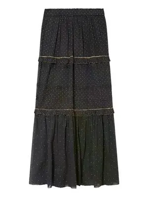 MARANT ETOILE Volodia Ruffled Maxi Skirt - Black