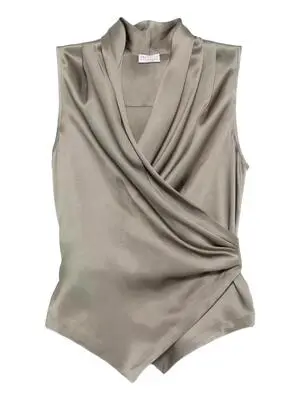Brunello Cucinelli Draped Sleeveless Top - Green