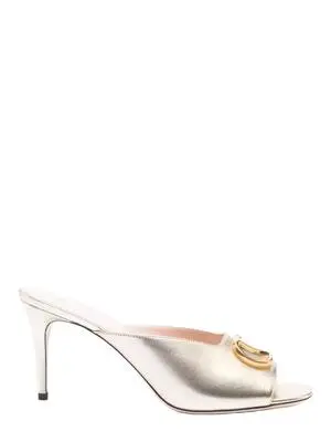 Valentino Garavani V-logo Heeled Sandals - Gold