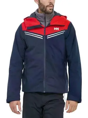 Helly Hansen Hooded Striped Ski Jacket - Blue