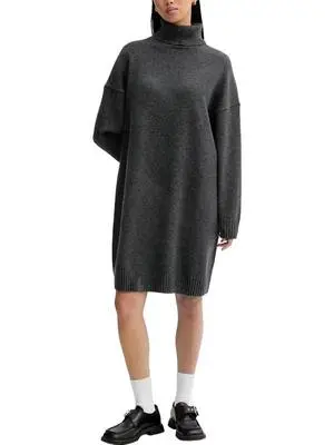 Marc O'polo Roll-neck Mini Dress - Grey