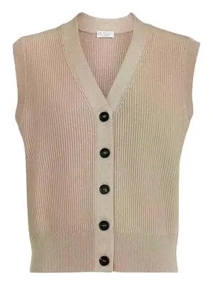 Brunello Cucinelli Sparkling Rib Vest - Neutrals