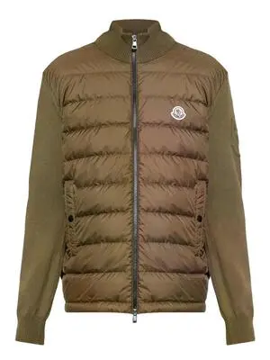 Moncler Zip-up Padded-front Cardigan - Green