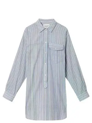 MARANT ETOILE Loriane Striped Mini Dress - Blue