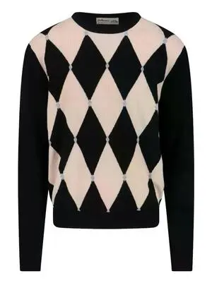 BALLANTYNE Argyle Knit Sweater - Black