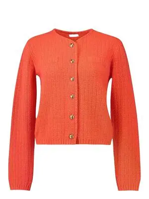 ALLUDE Ribbed-knit Cardigan - Red