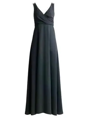 St. John V-neck Maxi Dress - Grey