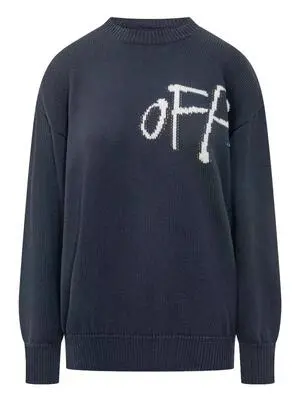 Off-White Bookish Shared Crew-neck Sweater - Blue