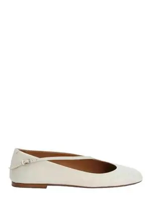JIL SANDER Asymmetrical-strap Ballerina - White