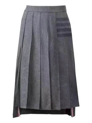 Thom Browne Pleated Stripe Skirt - Grey