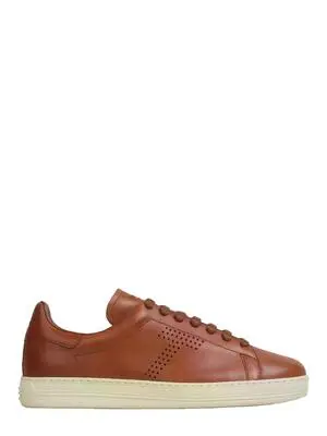 TOM FORD Perforated Logo Sneakers - Brown