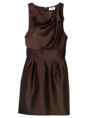 Elisabetta Franchi Draped Mini Dress - Brown