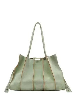 Ulla Johnson Adria Large Tote With Tassel Details - Green