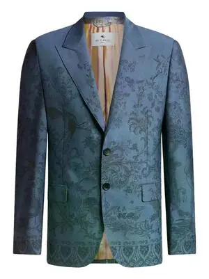 Etro Jacquard Wool Blazer - Blue