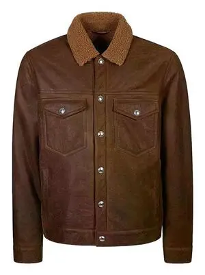 Eleventy Shearling Jacket - Brown