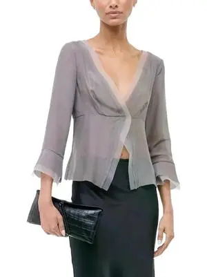 Staud Jenny Ruffle-detail Blouse - Grey