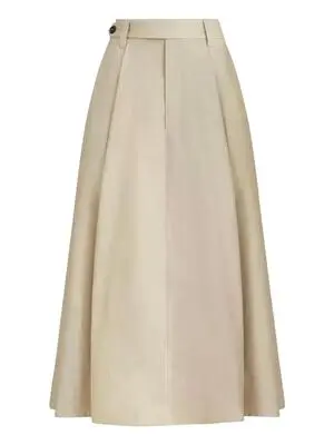 Brunello Cucinelli Sartorial Button Midi Skirt - Neutrals