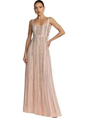 Mac Duggal Embellished A-line Gown - Pink