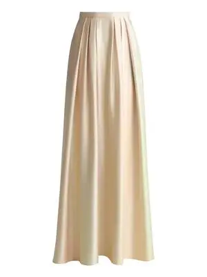 St. John Pleated Long Skirt With Pockets - Neutrals
