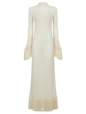 TALLER MARMO Fringed Maxi Dress - Ivory