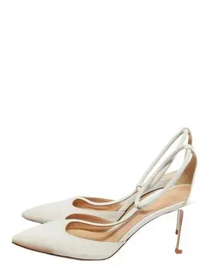 GIANVITO ROSSI Leather Pointed-toe Pumps - White