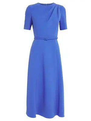 Carolina Herrera Draped Belted Midi Dress - Blue