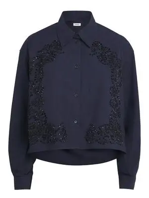 Sandro Embroidered Cotton Shirt - Blue