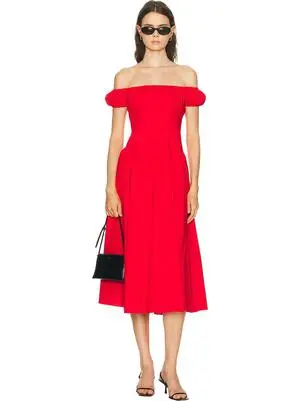 Caroline Constas Augusta Drop Waist Maxi Dress - High Risk Red