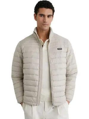 REISS Acer Quilted Zip-through Jacket - Light Stone