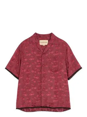 Valentino Garavani Bowling Shirt With Cherryfic Jacquard - Magenta