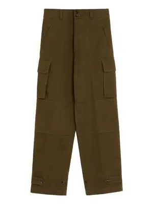 Valentino Garavani Cargo Pants In Cotton Gabardine - Military Green