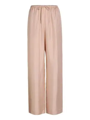 RÓHE Drawstring Straight-leg Silk Trousers - Rose