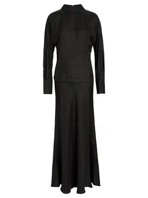 RÓHE Tuxedo-style Silk Midi Dress - Black