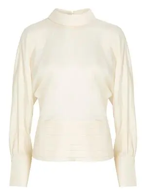 RÓHE Reversed-Collar Silk Top