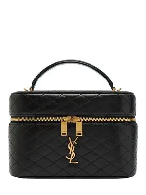 Saint Laurent Gaby Large Quilted Leather Top Handle Bag - Black