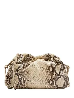 MANSUR GAVRIEL Cloud Mini Python-print Leather Clutch - Beige