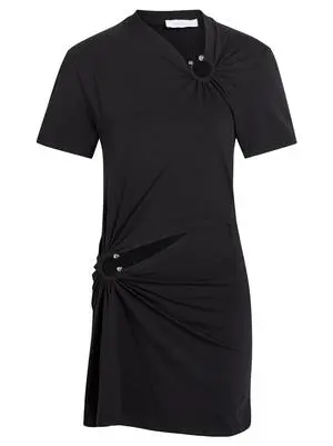 Rabanne Cut-out Stretch-cotton Mini Dress - Black