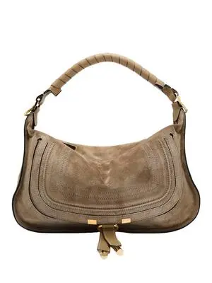 Chloé Marcie Small Suede Shoulder Bag - Taupe
