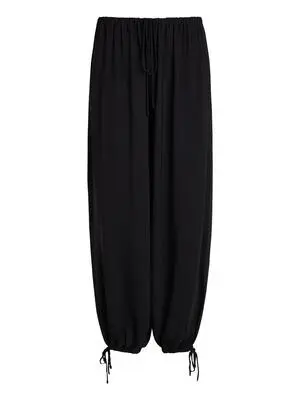 Tove Estelia Draped Barrel-leg Crepe Trousers - Black