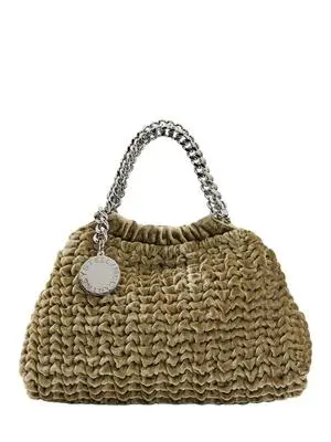 STELLA MCCARTNEY Falabella Mini Drawstring Velvet Top Handle Bag
